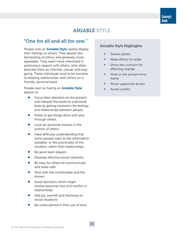 Improving personal effectiveness with versatility concepts guide and ...