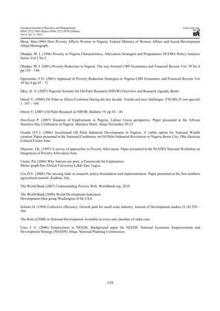 Improving poverty alleviation programmes in nigeria through small and medium scale agricultural ...