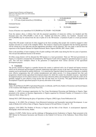 Improving poverty alleviation programmes in nigeria through small and ...