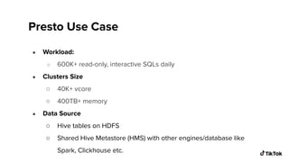Improving Presto performance with Alluxio at TikTok | PDF