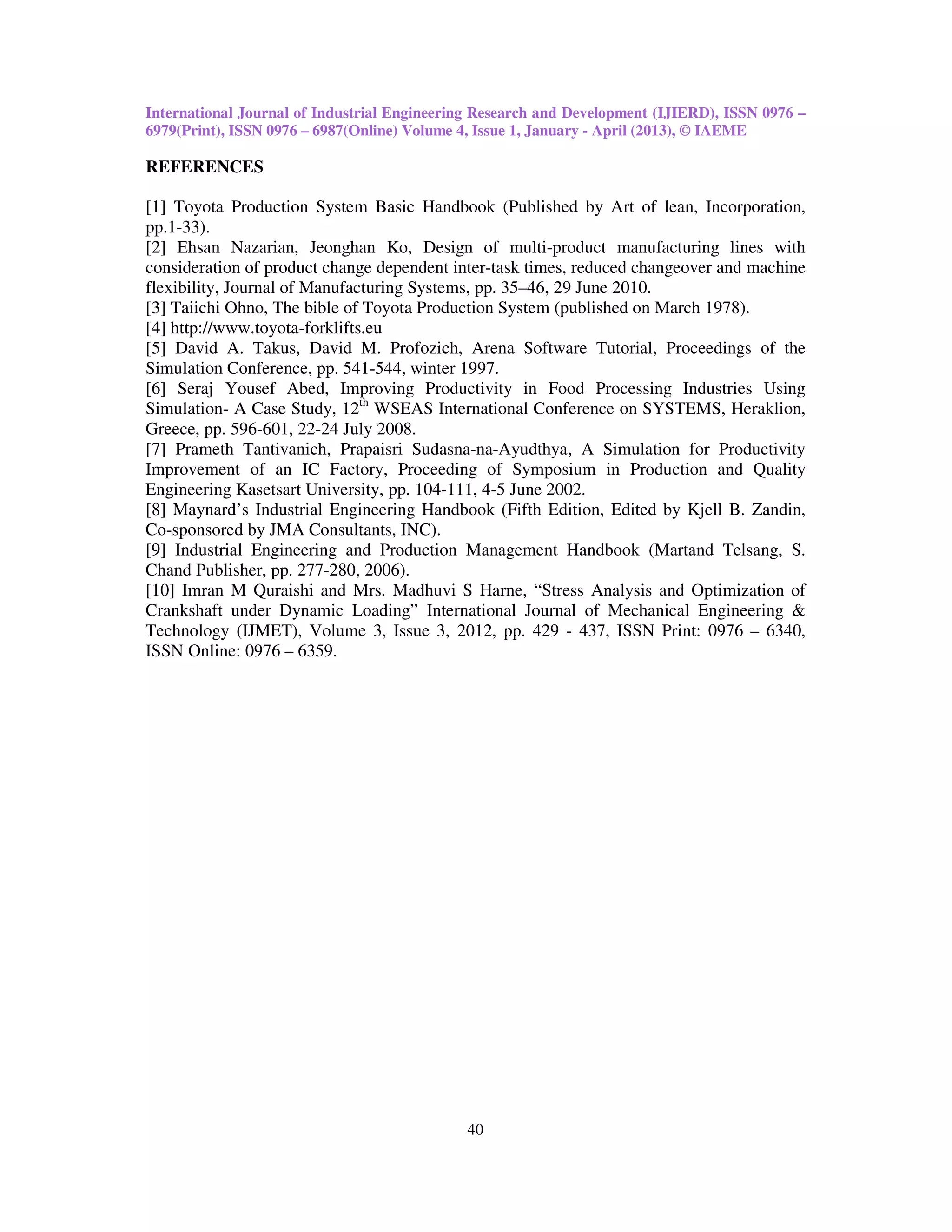 Improving productivity for engine crank shaft machining line using tps techniques | PDF