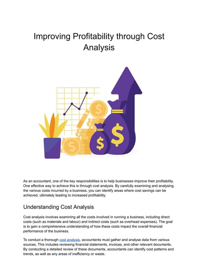Improving Profitability through Cost Analysis | PDF
