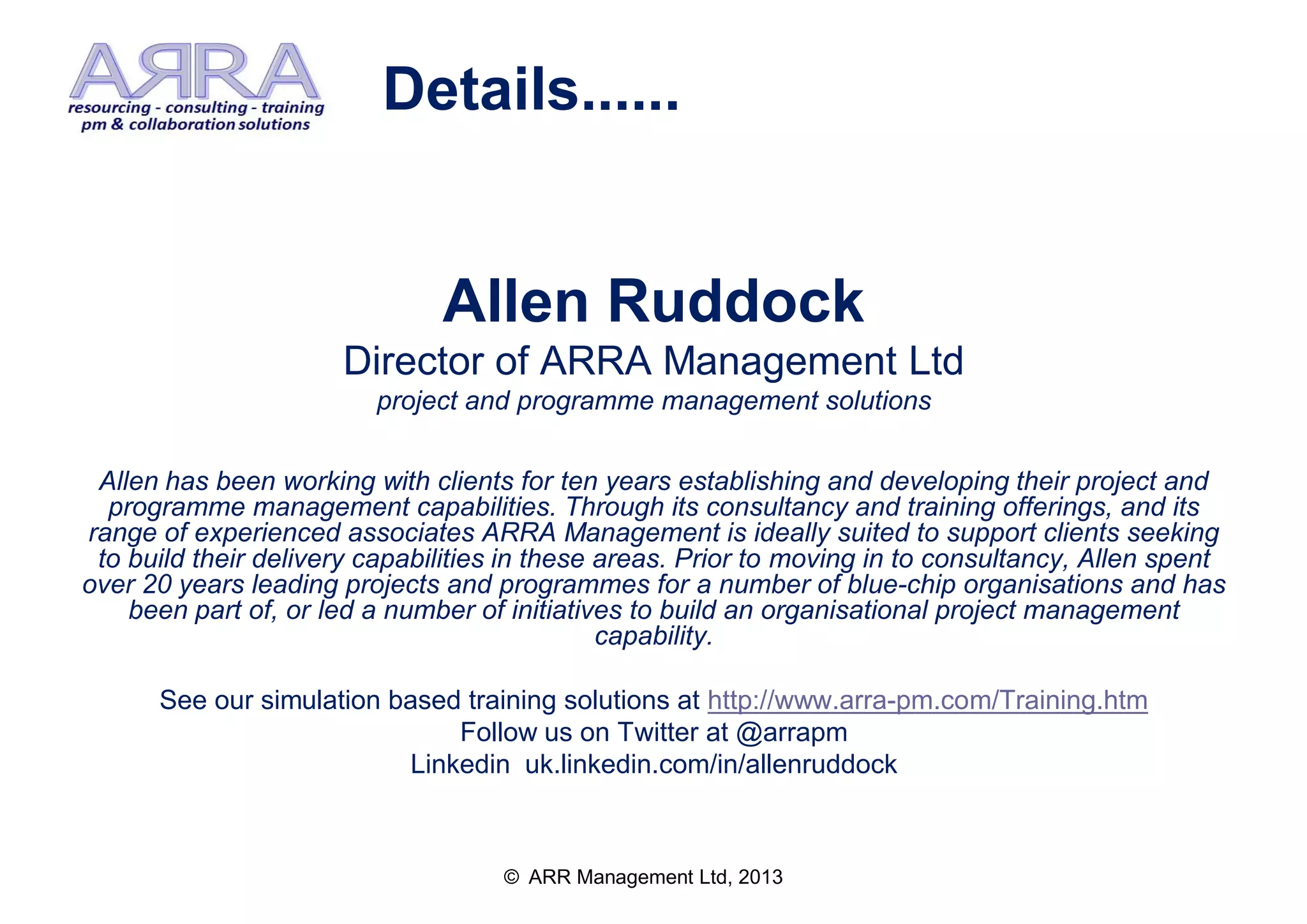 Improving Project Management Training With Simulation Ppt