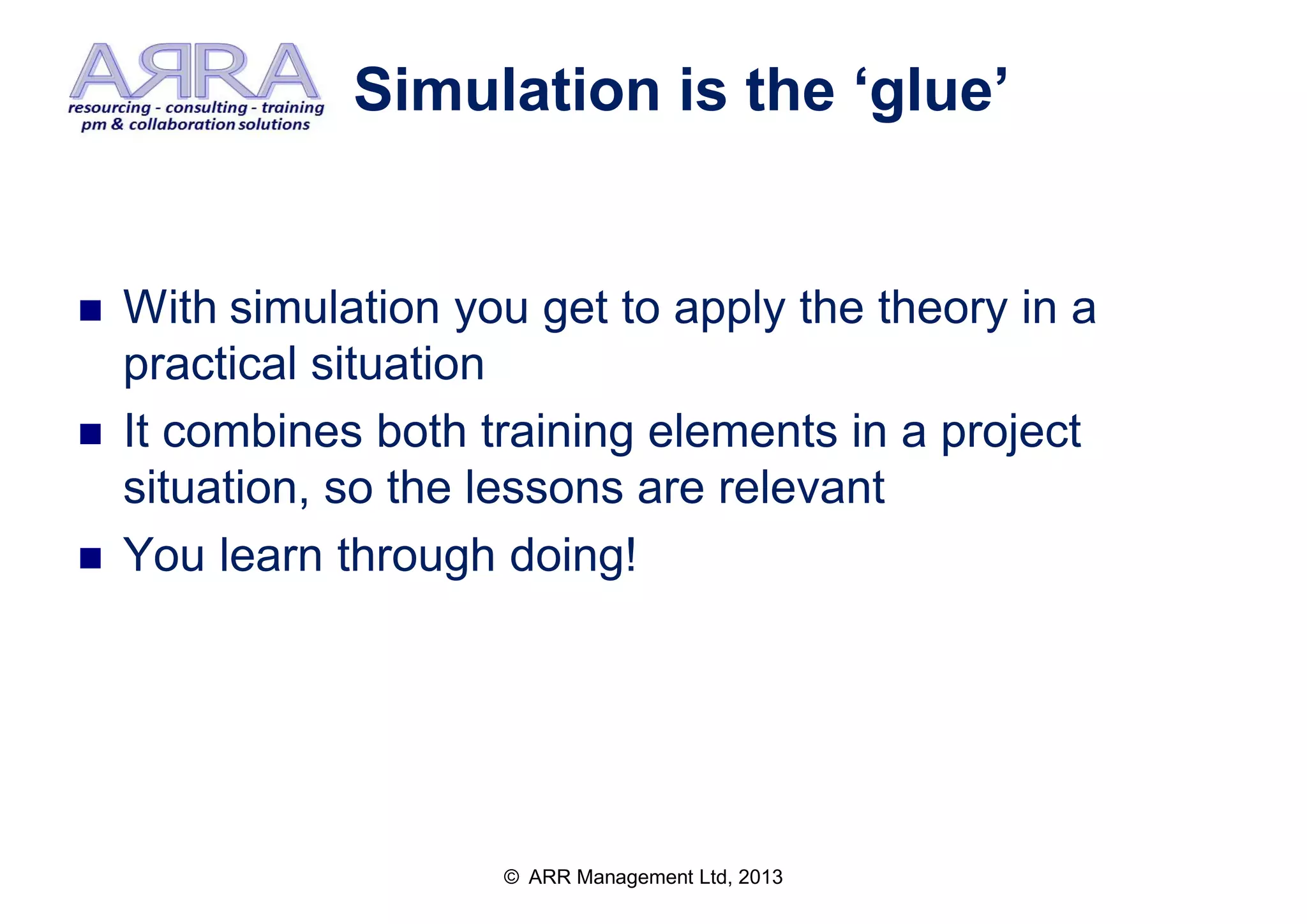 Improving Project Management Training With Simulation Ppt