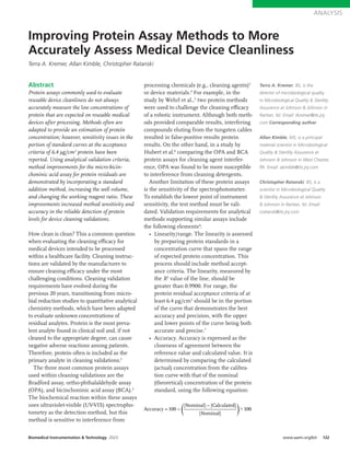 Improving Protein Assay Methods to More Accurately Assess Medical ...