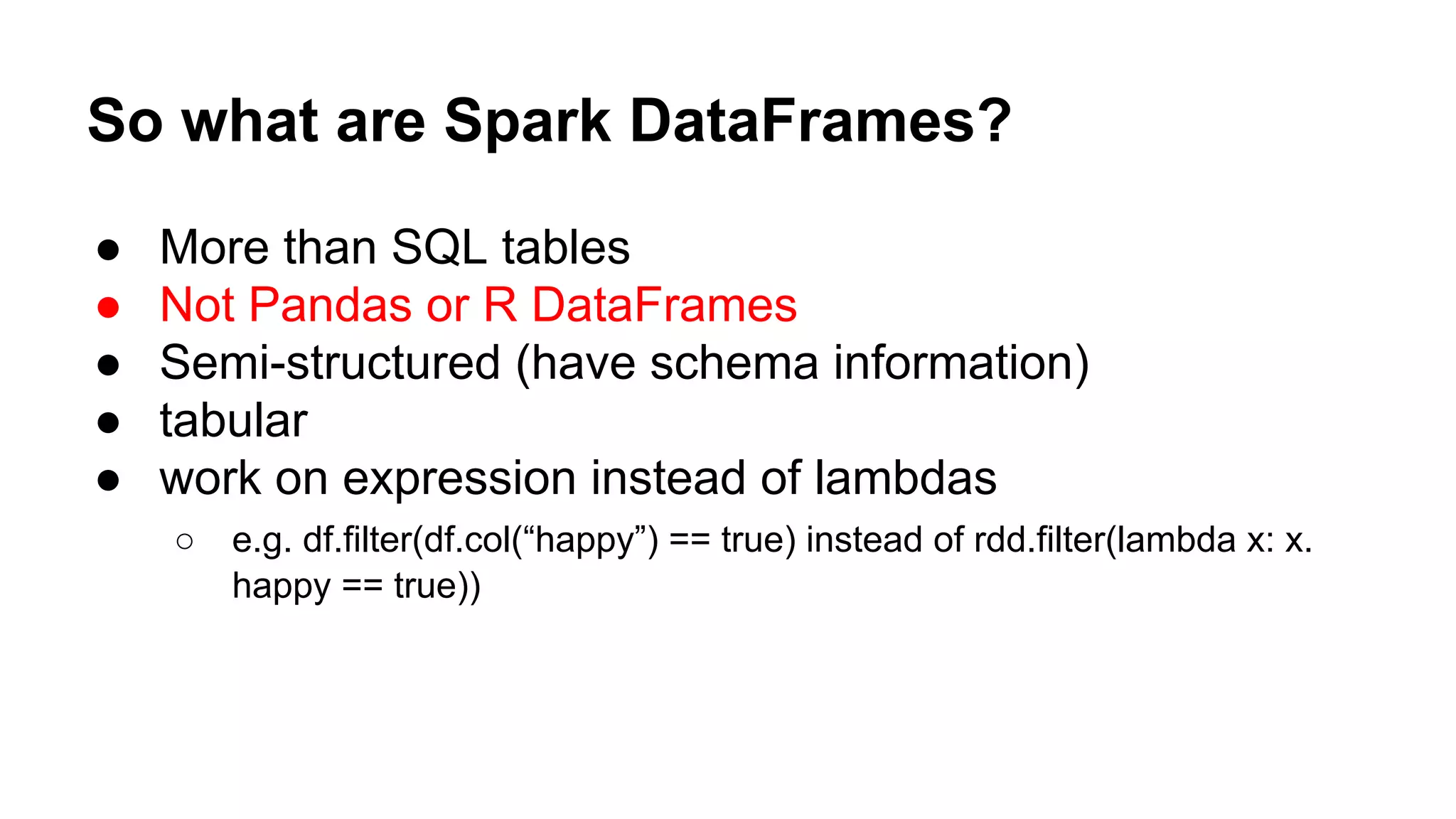 Improving PySpark performance: Spark Performance Beyond the JVM | PDF Improving PySpark performance: Spark Performance Beyond the JVM | PDF