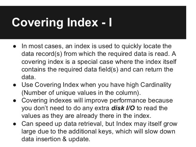 MySQL Indexing : Improving Query Performance Using Index (Covering In…