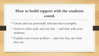 Improving relationship in the classroom | PPTX