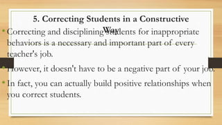 Improving relationship in the classroom | PPTX