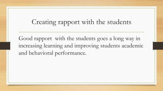 Improving relationship in the classroom | PPTX