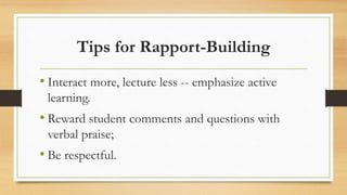 Improving relationship in the classroom | PPTX