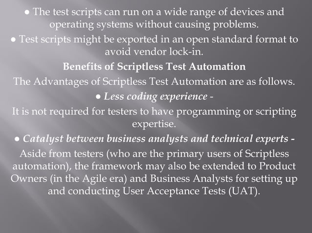 Improving ROI with Scriptless Test Automation | PPT
