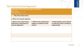 Improving safety by focusing on critical controls | PPTX
