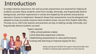 Improving School Practices for Excellence and Equity in Assessing ...