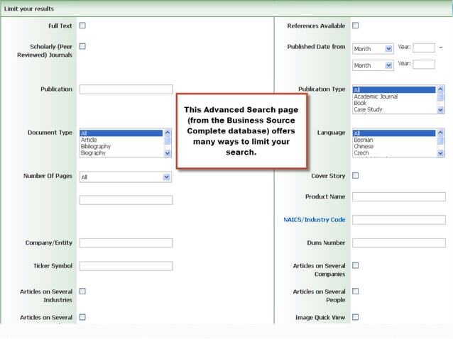 Improving searches III: Database Search Techniques | PPT