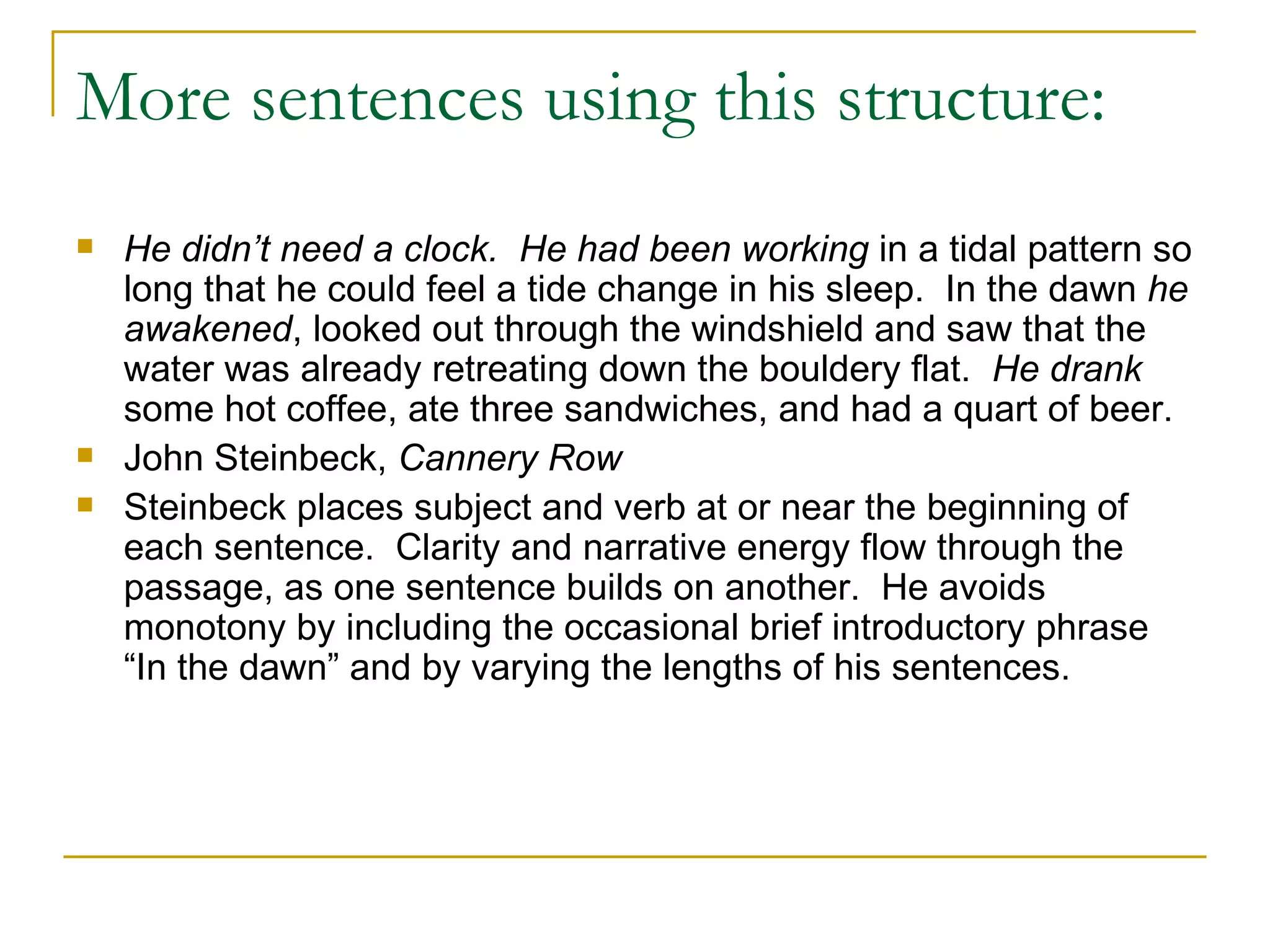 Improving sentence structure | PPT