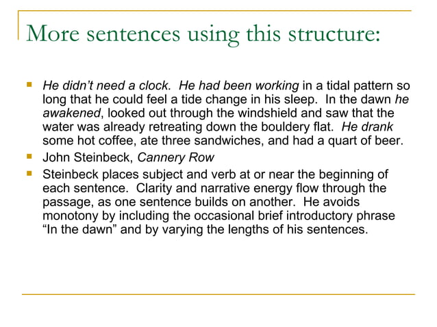 Improving sentence structure | PPT | Programming Languages | Computing