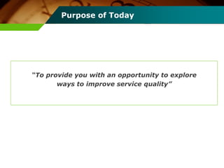 Improving Service Quality Workshop Pdf