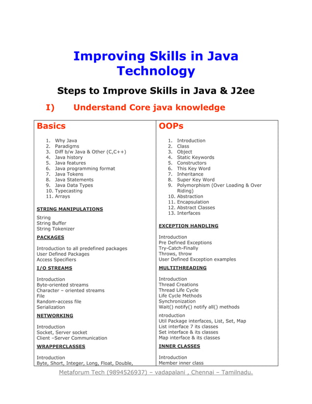 best java training center in chennai | PDF