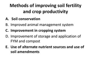 Improving soil and crop productivity in mountain agriculture | PPTX
