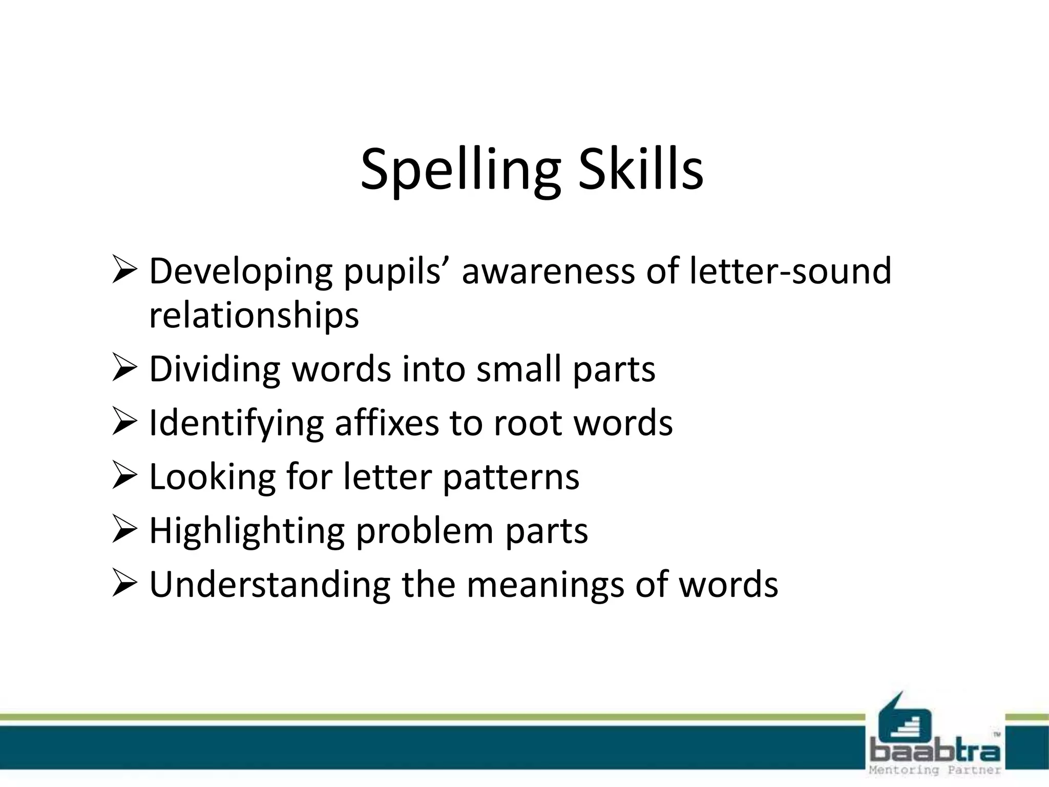 Improving spelling | PPTX