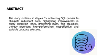 Improving SQL queries with an emphasis on removing redundant data | PDF