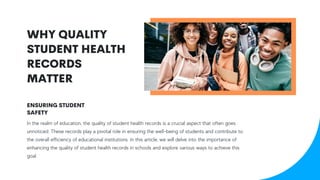 Improving Student Health Records in Educational Institutions | PDF