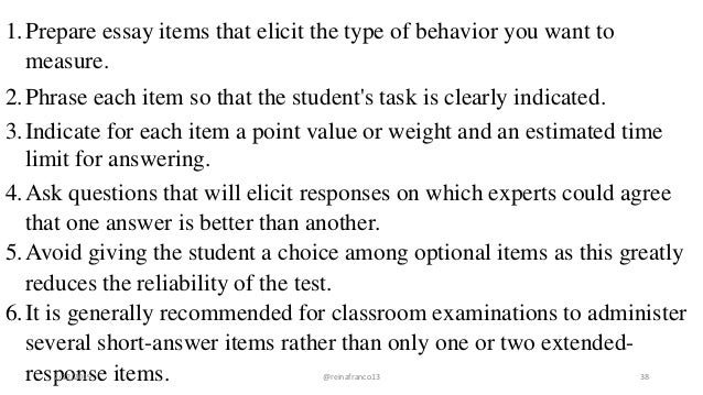 Improving test items