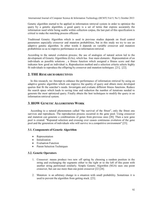 Improving the effectiveness of information retrieval system using adaptive genetic algorithm | PDF