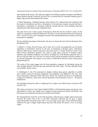 Improving the effectiveness of information retrieval system using adaptive genetic algorithm | PDF