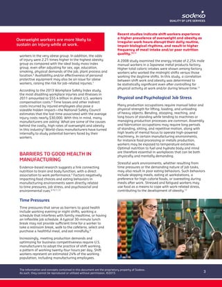 Improving the Nutrition Environment in Manufacturing Practical ...