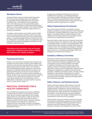 Improving the Nutrition Environment in Manufacturing Practical ...