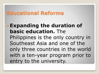 Improving the philippine education system through the kto12 | PPTX