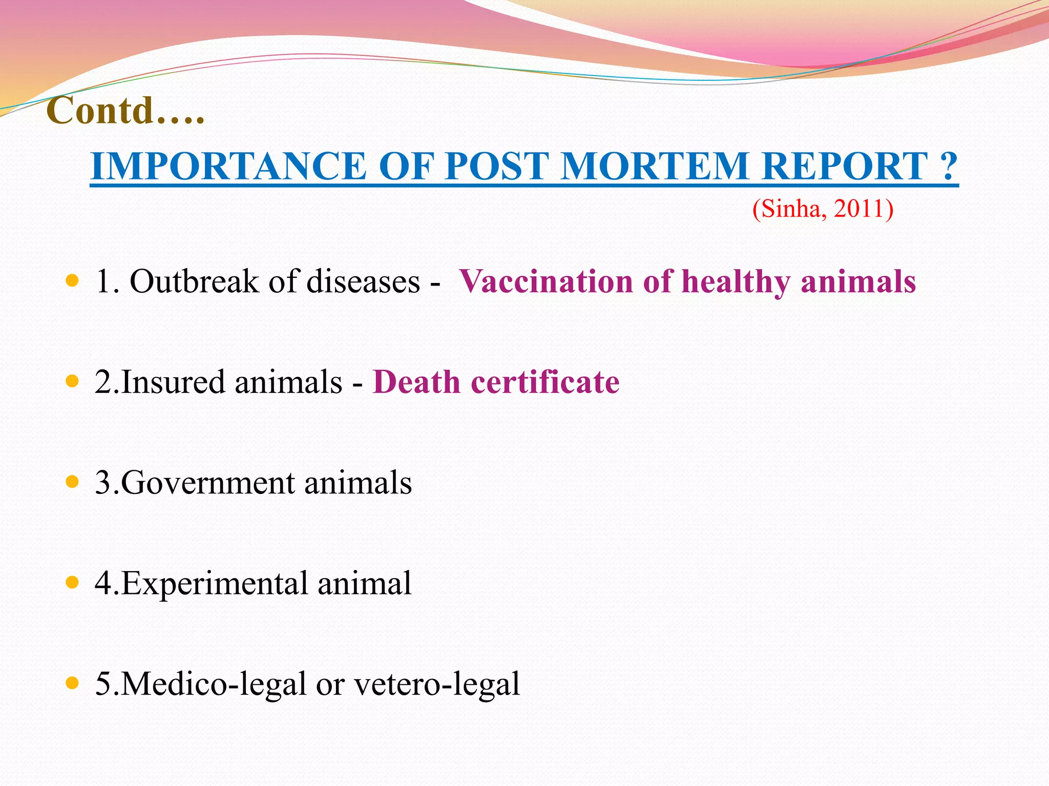 ENHANCING THE EFFICIENCY OF POST MORTEM DIAGNOSIS BY IMPROVING THE POST MORTEM FACILITY ...