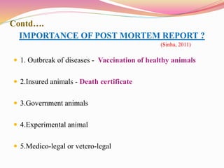 ENHANCING THE EFFICIENCY OF POST MORTEM DIAGNOSIS BY IMPROVING THE POST ...