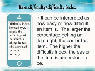 Improving the test items | PPTX