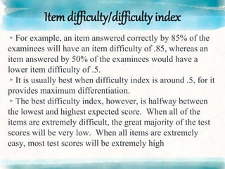 Improving the test items | PPTX