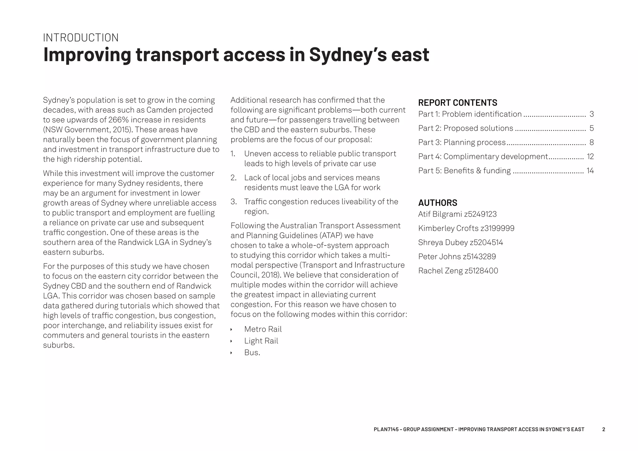 Improving transport in eastern sydney | PDF