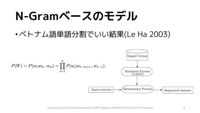 Improving Vietnamese Word Segmentation And Pos Tagging Using Mem With