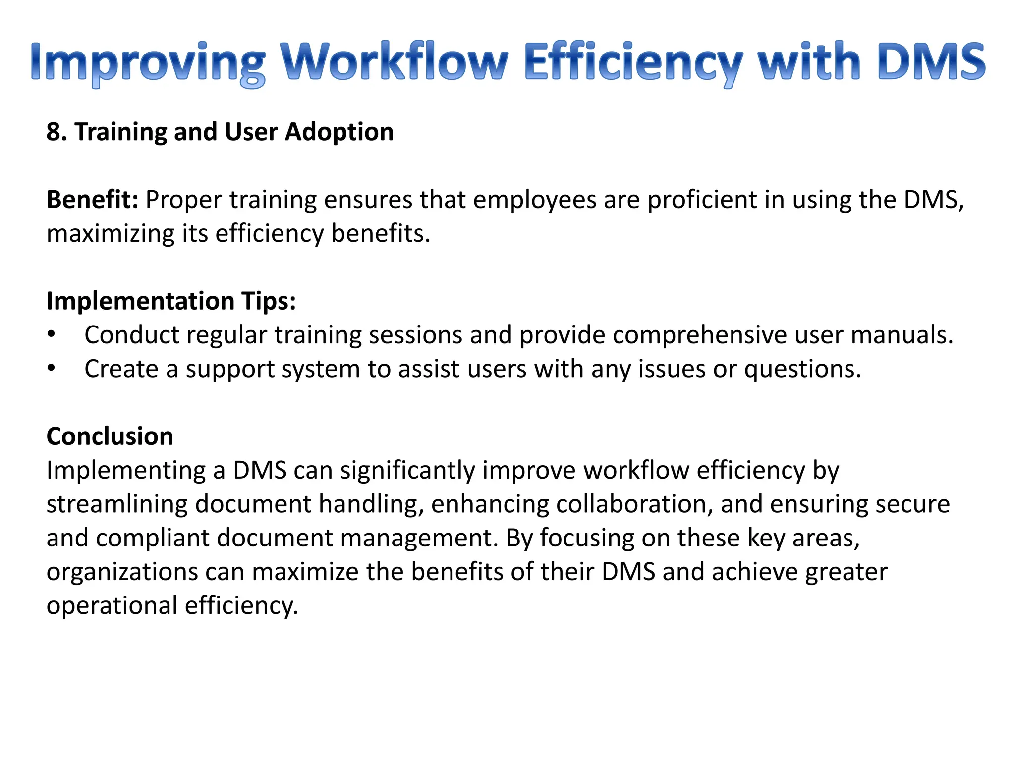 Improving Workflow Efficiency with Document Management System | PDF
