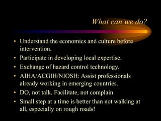 Improving workplace safety in developing countries | PPT