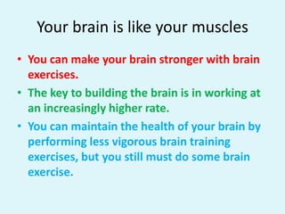 Improving Your Brain Power Orientation Presentation | PPT