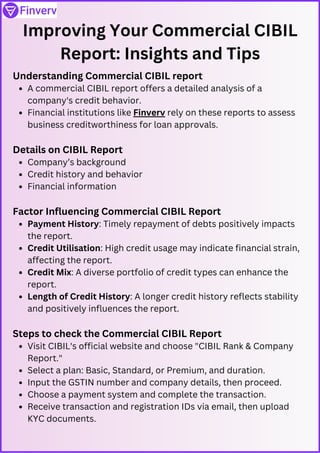Improving Your Commercial CIBIL Report Insights and Tips. | PDF