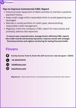 Improving Your Commercial CIBIL Report Insights and Tips. | PDF