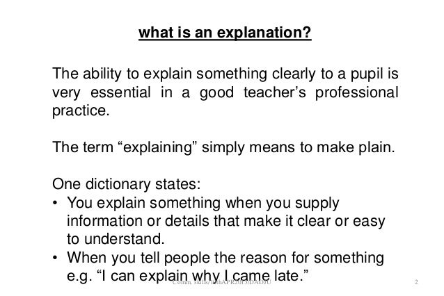 Improving your explanation skills
