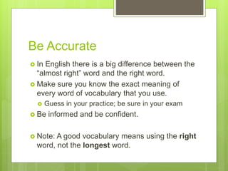 Improving your Language for IELTS | PPTX