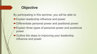 Improving your leadership influence edited | PPT