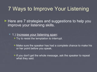 Improving your listening skills | PPT