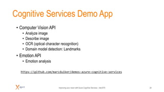 Improving your vision with Azure Cognitive Services - /dev/070 | PPT