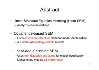 Linear Non-Gaussian Structural Equation Models | PDF